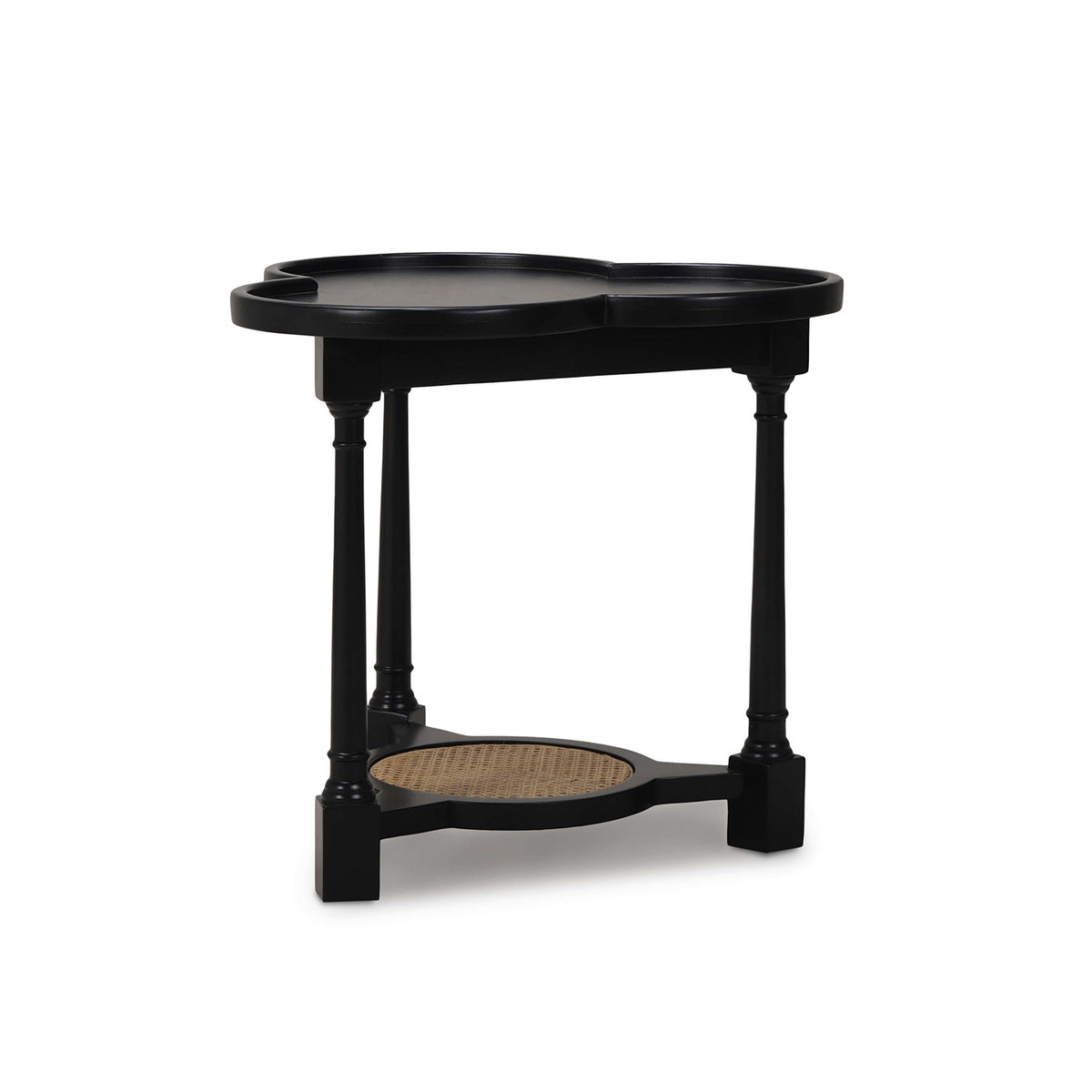 Stylish Functionality with the Rustic Black Clover Accent Table - English Georgian America