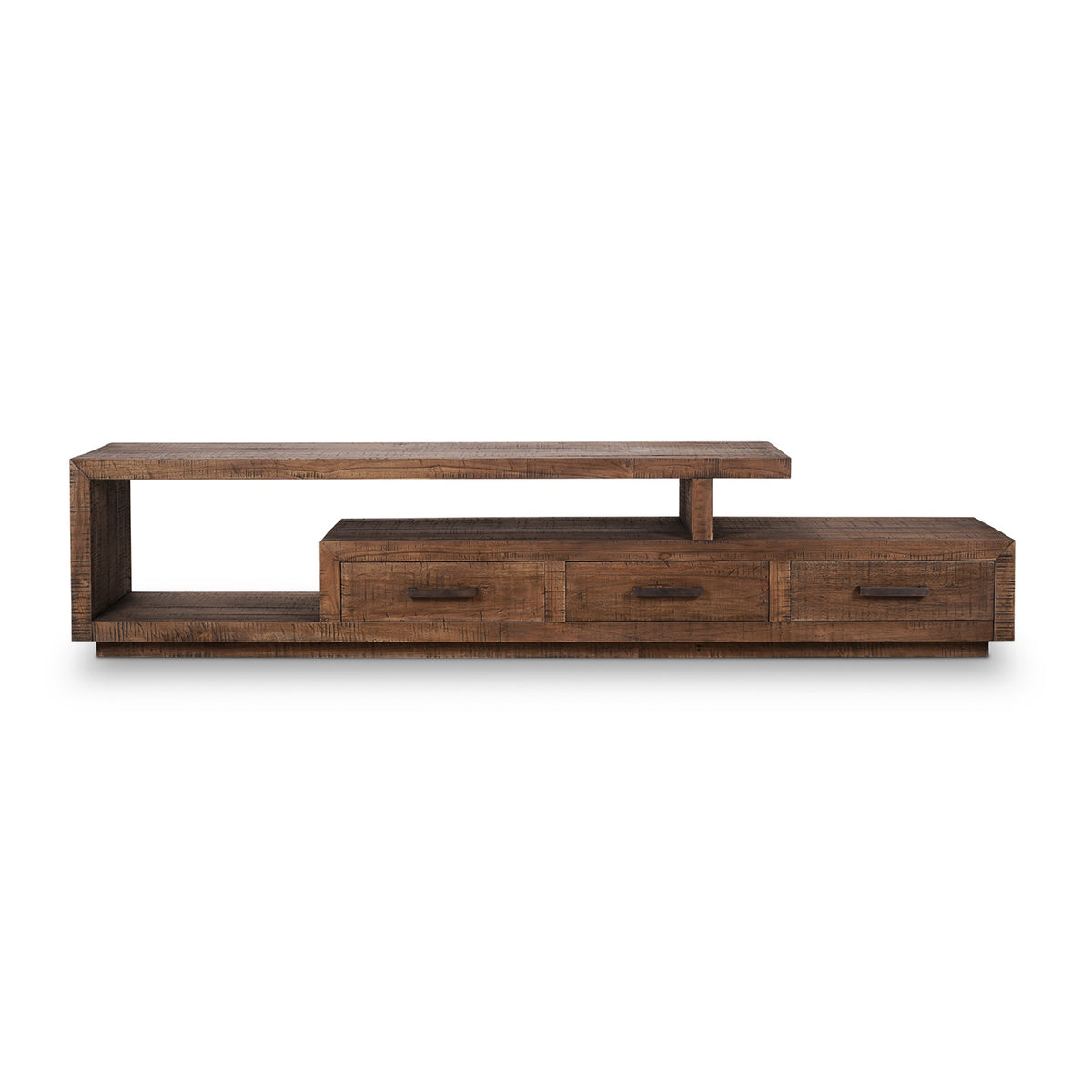 Rustic Teak TV Stand - Natural Elegance in Tuscan Finish - English Georgian America