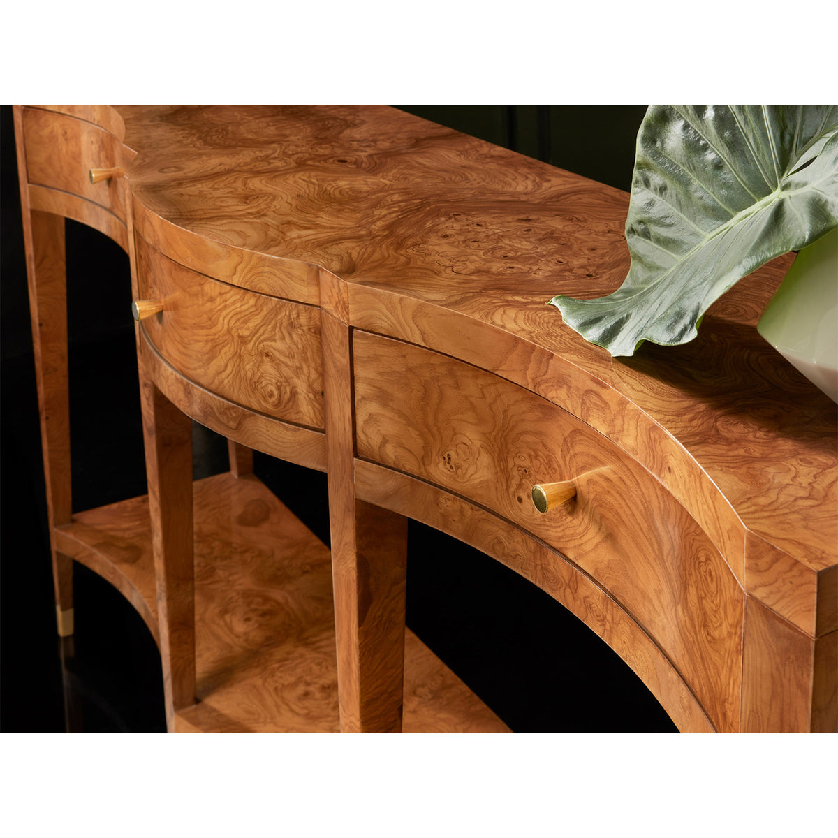 Ash Burl Curved Console Table | Elegant Entryway Furniture - English ...