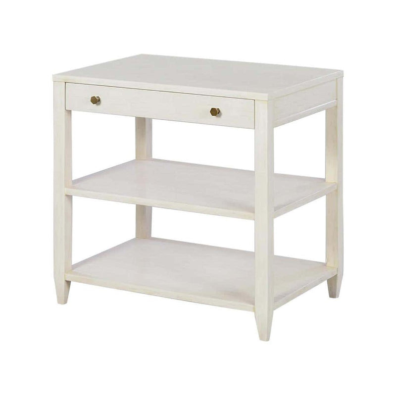 Classic Wide Side Table - Rustic White - English Georgian America
