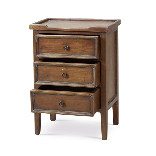 Charming Country Style Three Drawer End Table - English Georgian America