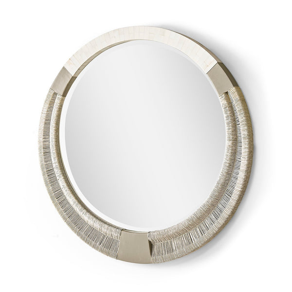 Danish Cord Organic Modern Mirror - Luxury Round Wall Mirror - English Georgian America