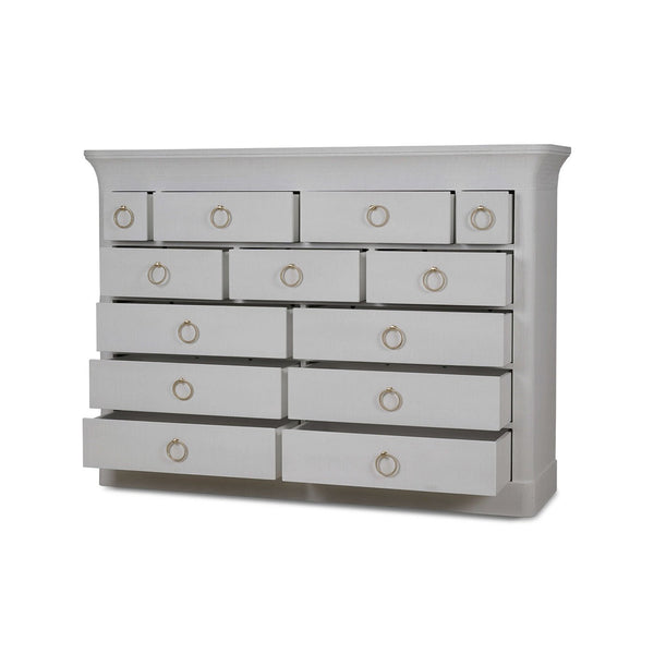 Large Linen Wrapped Dresser - Elegant and Functional Storage - English ...