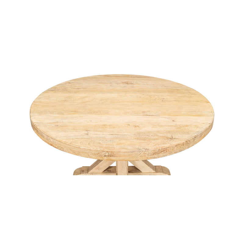 Light Wood Round Dining Table - English Georgian America