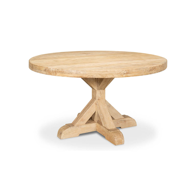 Light Wood Round Dining Table - English Georgian America