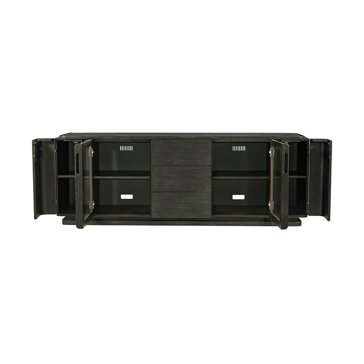 Elevate Your Media Storage with Our Modern Dark Oak Media Console ...