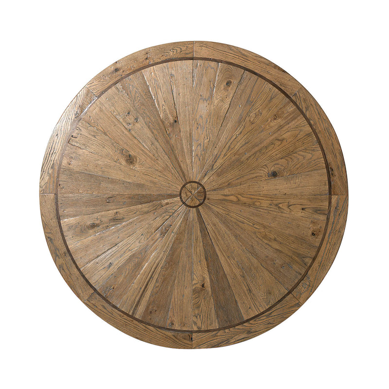Modern Rustic Round Dining Table - 54" - English Georgian America