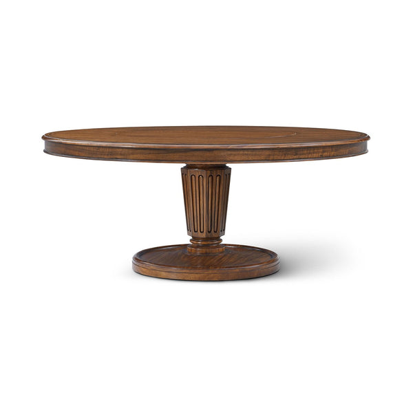 Regency Style 72 Inch Round Dining Table | Built-in Lazy Susan ...