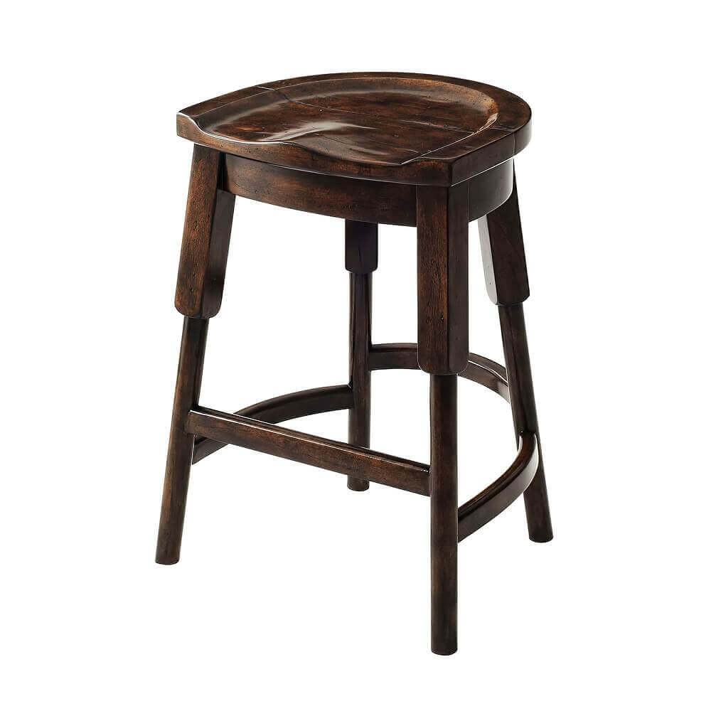 Rustic English Counter Stool - English Georgian America