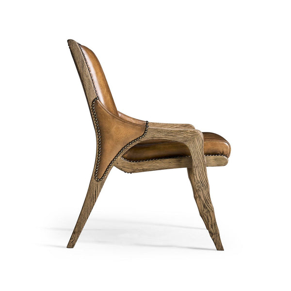 Rustic Western Leather Side Chair – Timeless Comfort & Style - English ...